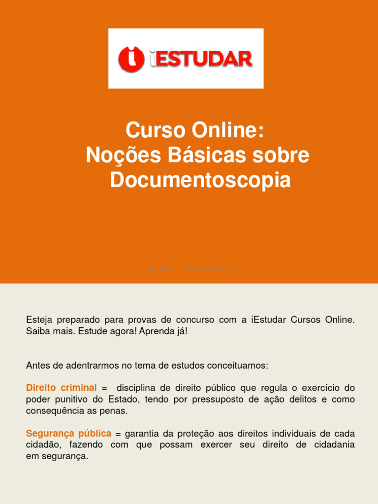 Noções Básicas Sobre Documentoscopia - Apostila 2 | PDF | Testemunha ...