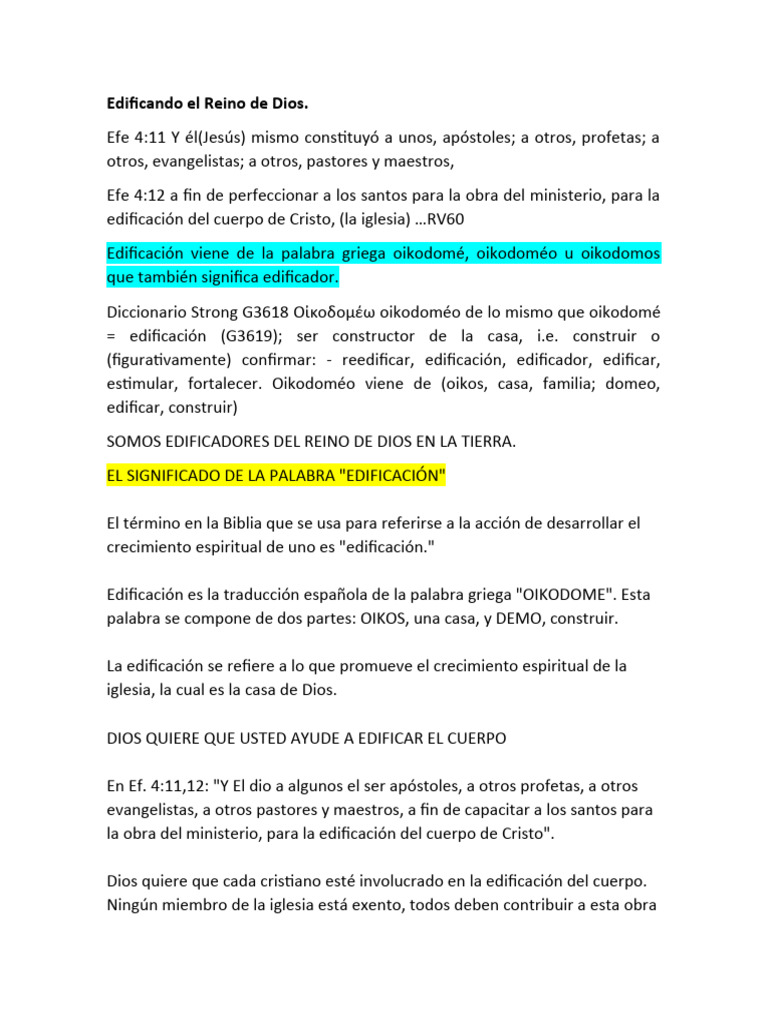 Edificando El Reino de Dios | PDF | Iglesia cristiana | Cristo (título)