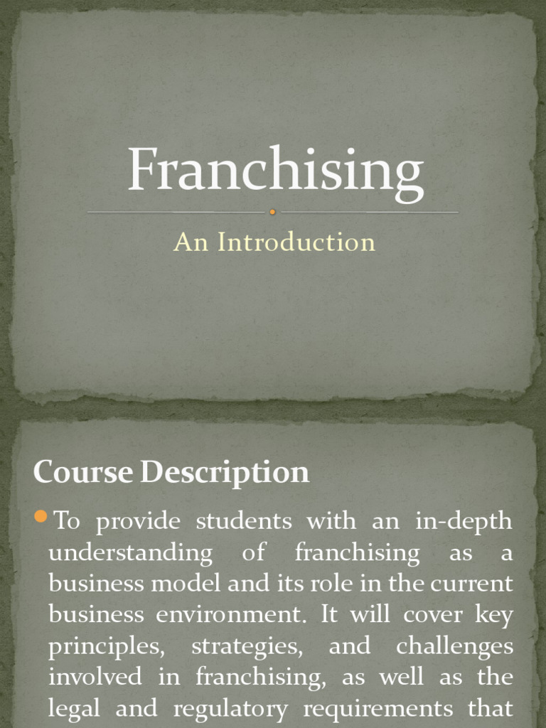 Understanding Franchising Fundamentals | PDF | Franchising