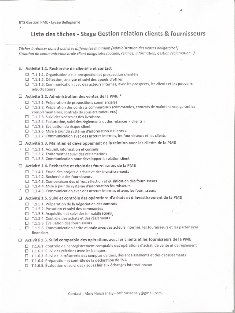 Liste Des Tâche GRCF | PDF