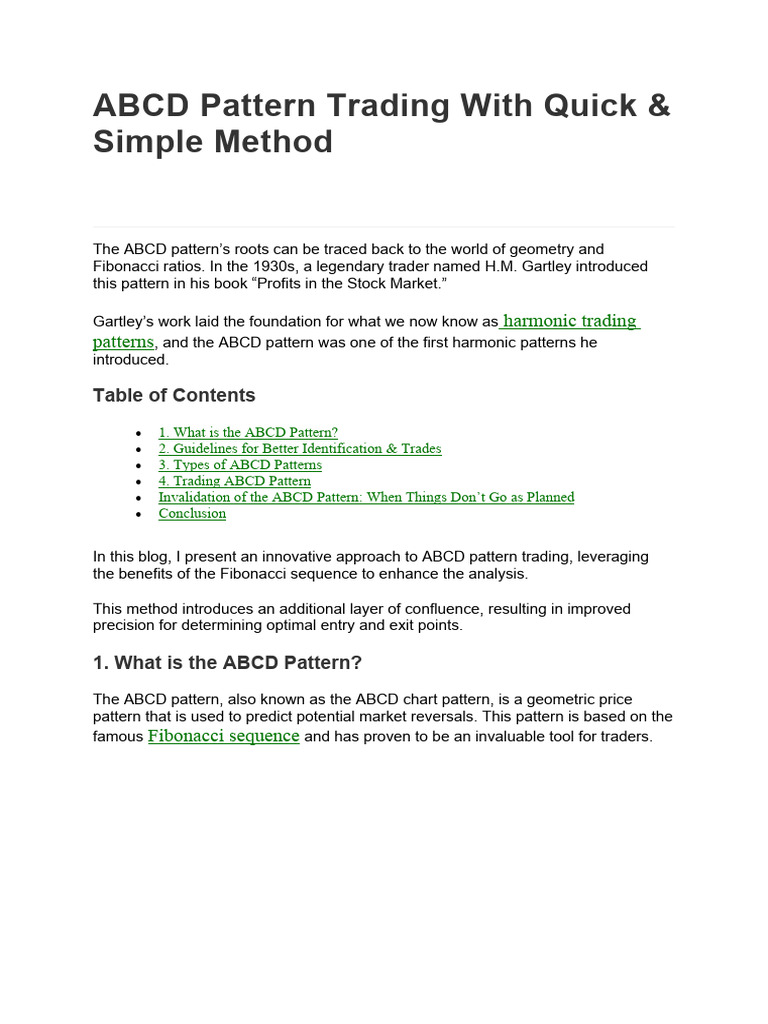 ABCD PATTERN | PDF | Market Trend | Financial Economics