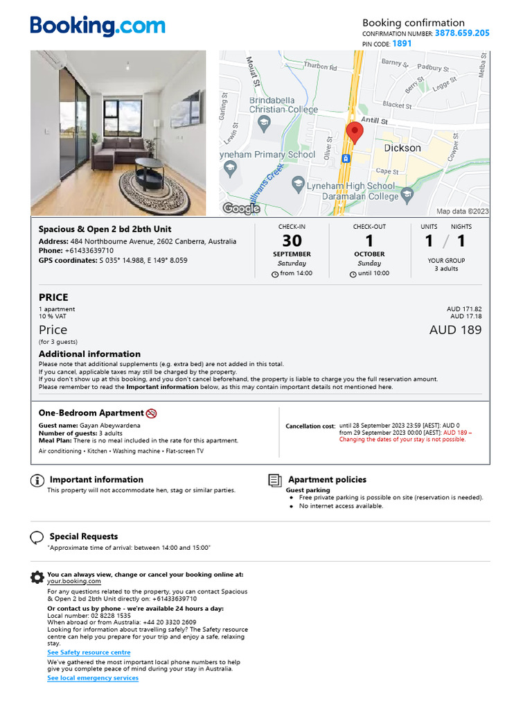 Booking.com_ Confirmation | PDF