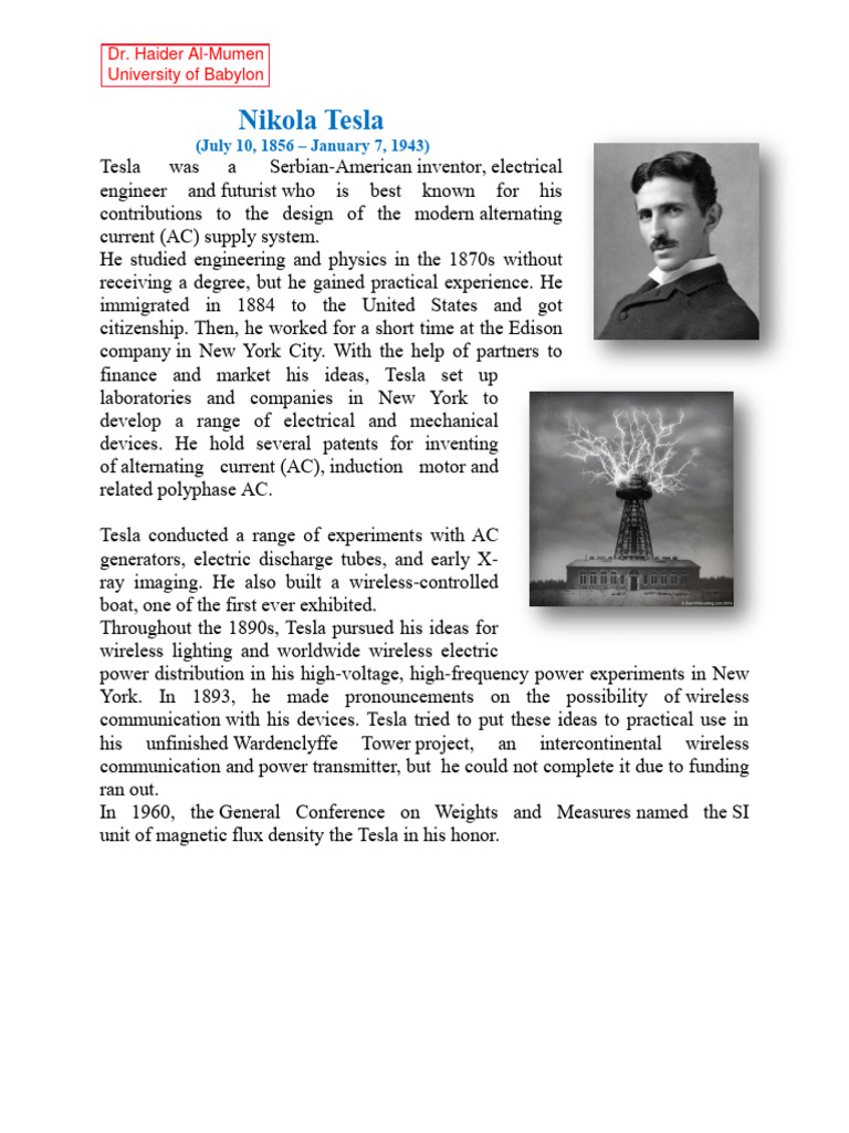 Tesla and Edison | Download Free PDF | Nikola Tesla | Thomas Edison