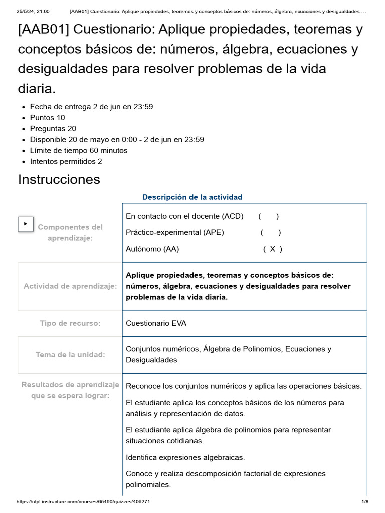 [AAB01] Cuestionario_ Aplique propiedades, teoremas y conceptos básicos de_ números, álgebra ...