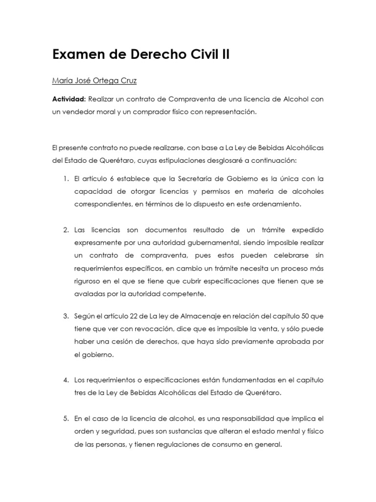 Examen de Derecho Civil II | PDF | Justicia | Crimen y violencia