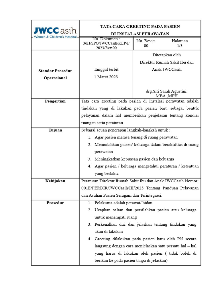 36H - Tata Cara Greeting Pada Pasien | PDF | Sains & Matematika