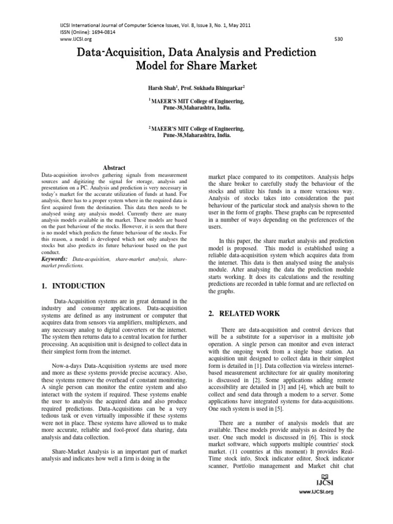 Data-Acquisition Data Analysis and Prediction Mode | PDF | Data Acquisition | Prediction