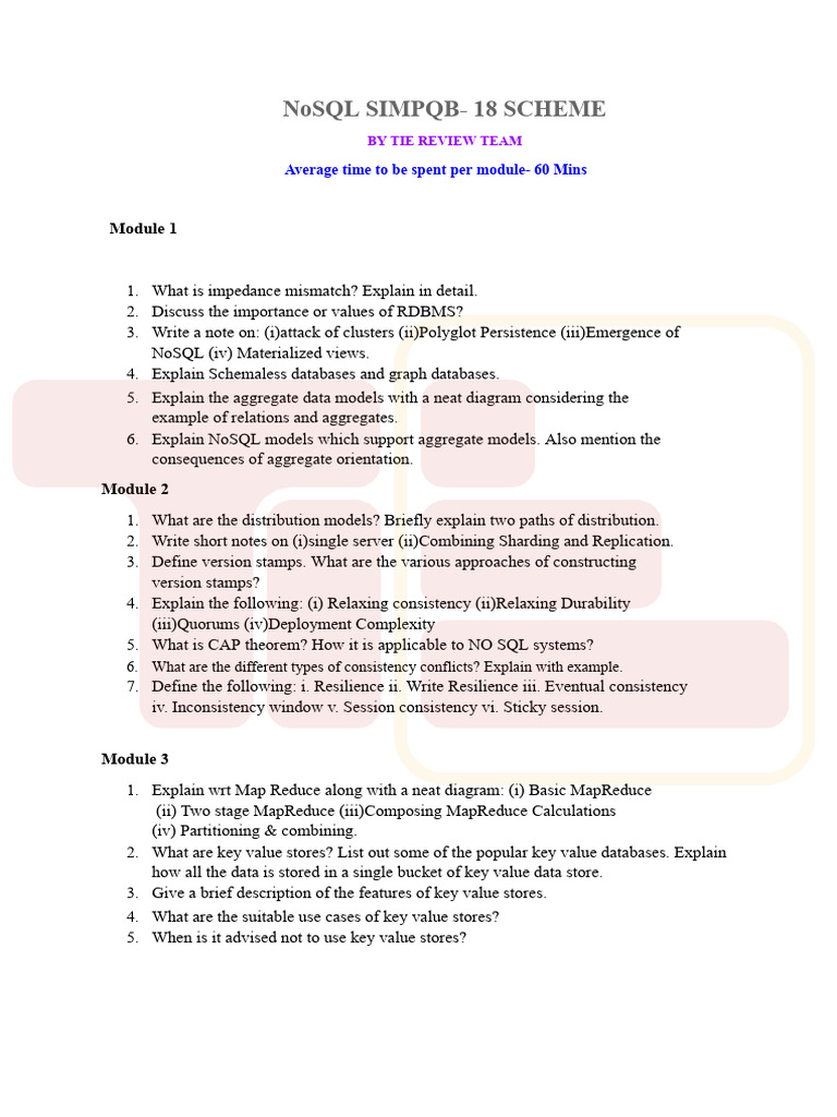 NOSQL - Simp QB | PDF | No Sql | Databases