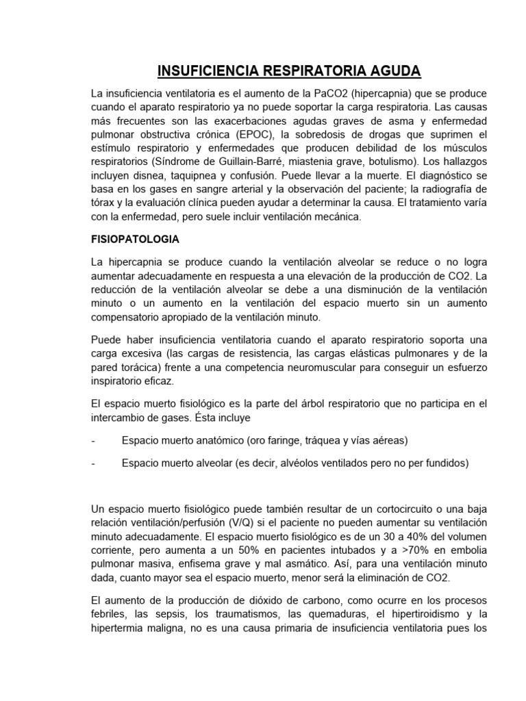 Word Insuficiencia Respiratoria Aguda | PDF | Sistema respiratorio | Asma