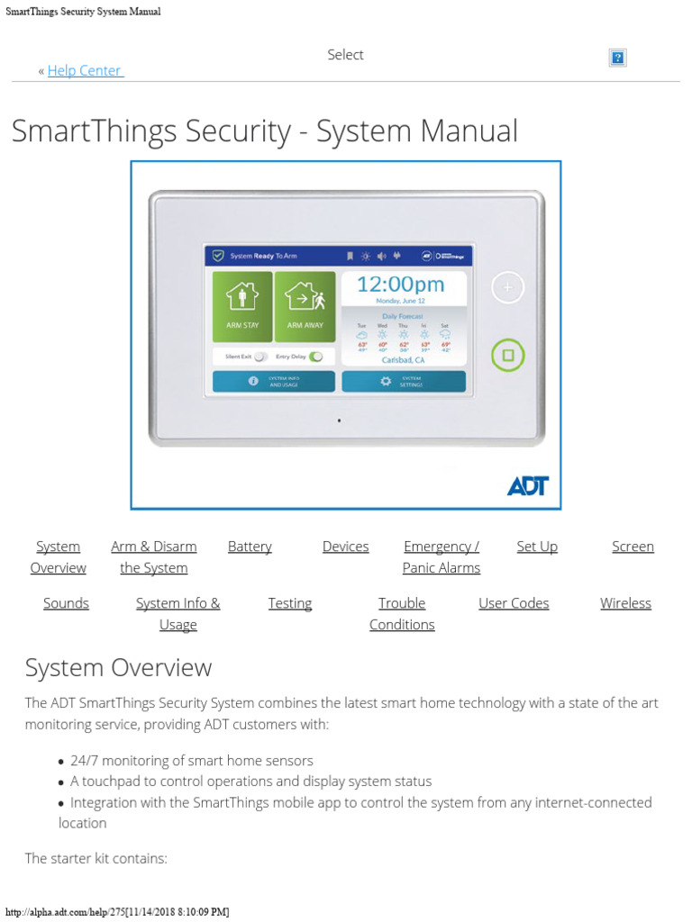 SmartThings Security System Manual | PDF | Security Alarm