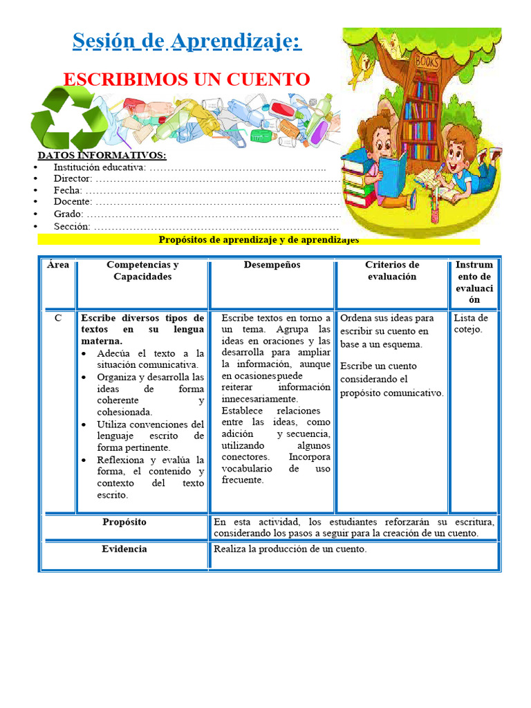 2° Sesión Día 3 Com Escribimos Un Cuento | PDF | Aprendizaje | Cognición