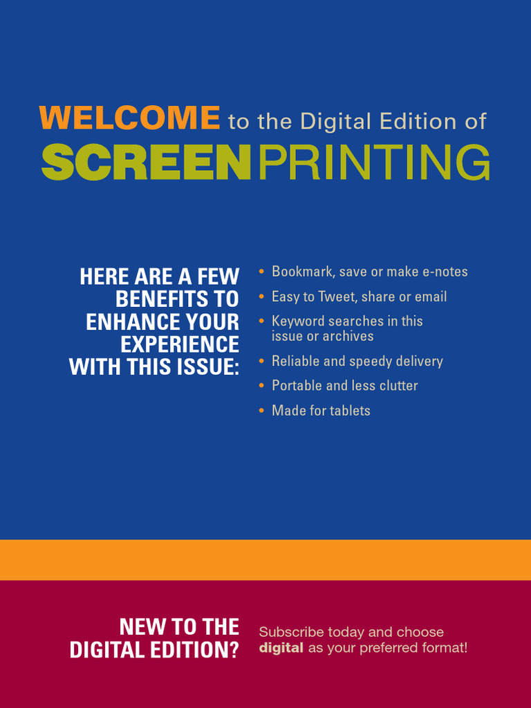Welcome To The Digital Edition of Screen Printing | PDF | Printer ...