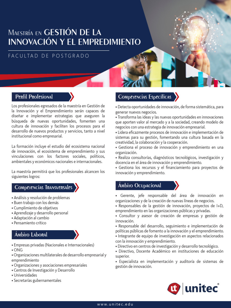 Maestría en Innovación y Emprendimiento | PDF | Iniciativa empresarial | Innovación