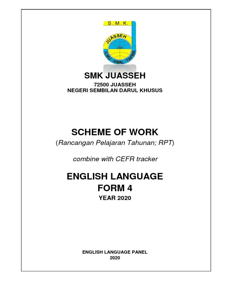 RPT 2020 BAHASA INGGERIS FORM 4 | Download Free PDF | Verb | Linguistics