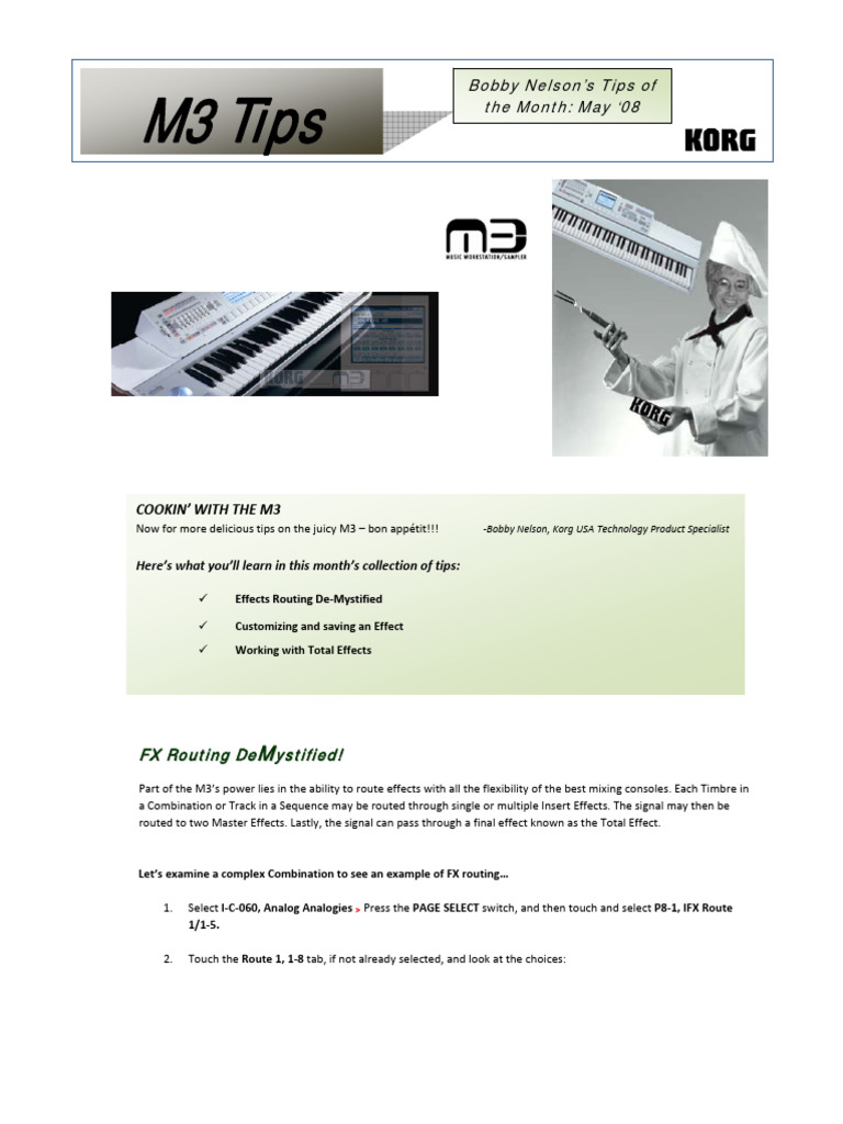 M3 Tips May08 | PDF | Computer Keyboard | Sound Technology