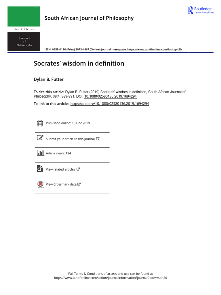 Socrates Wisdom In Definition Pdf Socrates Knowledge
