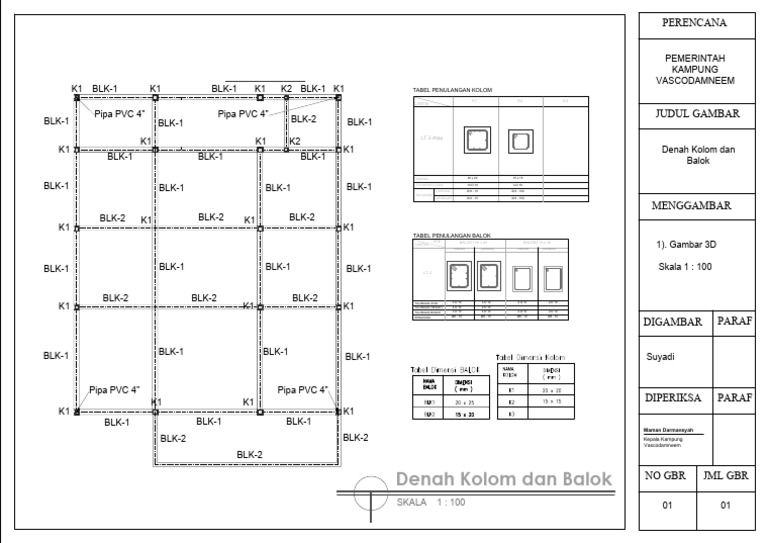 Denah Kolom Dan Balok | PDF