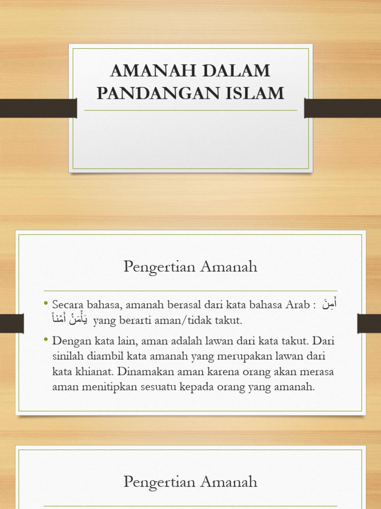 Amanah dalam Perspektif Islam | PDF