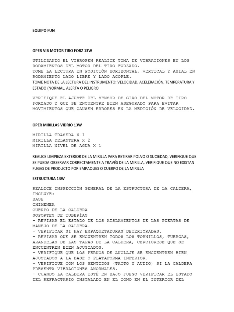 Planes de Mtto Caldera 5 | PDF
