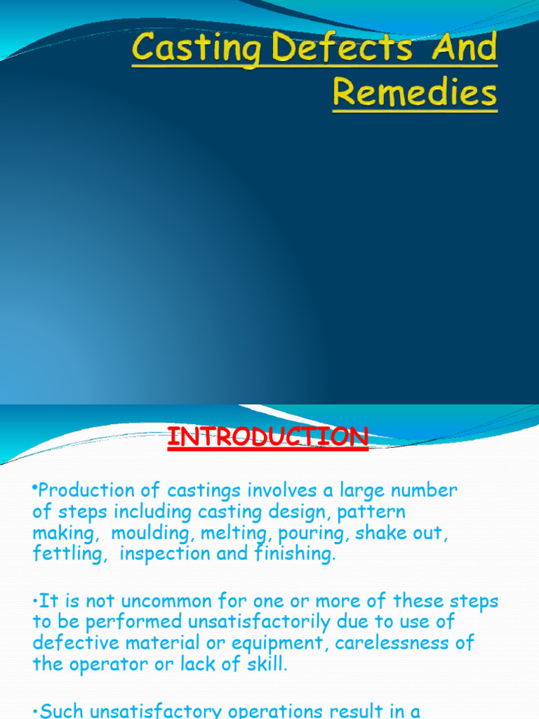 UNIT-5 MCT ONLY Casting Defects and Remidies | PDF | Physical Sciences ...