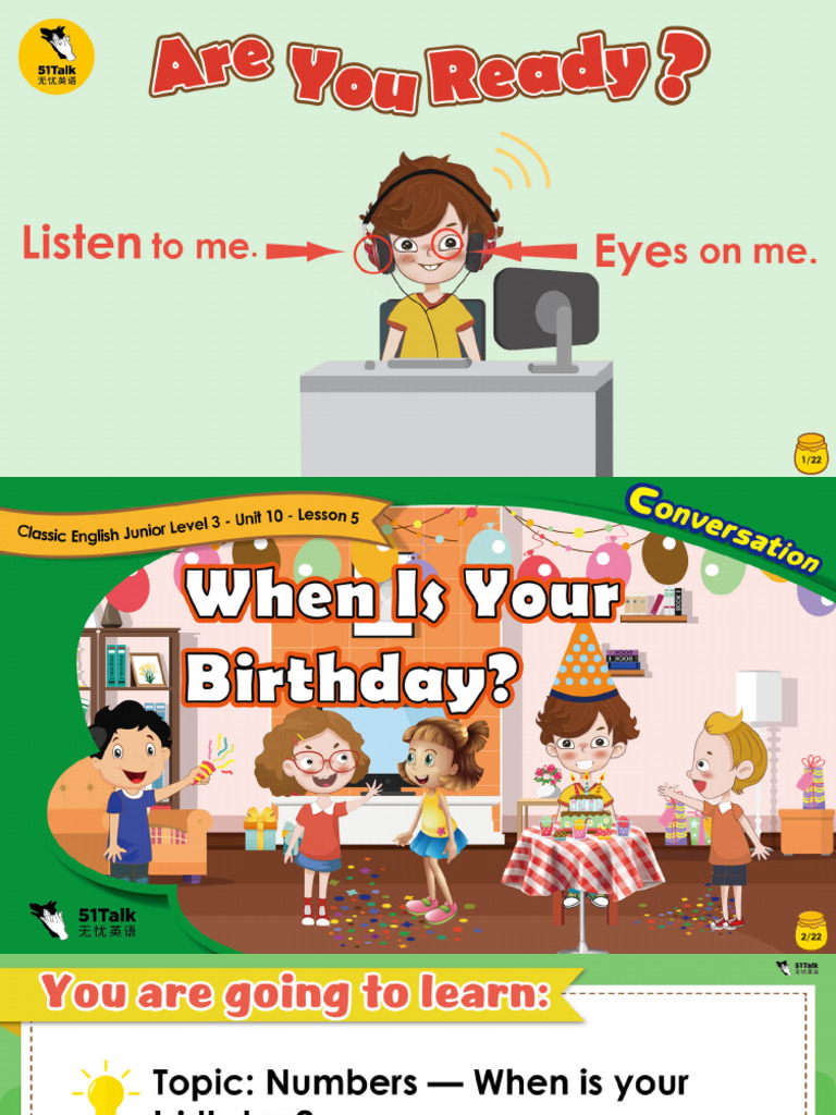 Level 3 - Unit 10 - Lesson 5 - When is Your Birthday | PDF