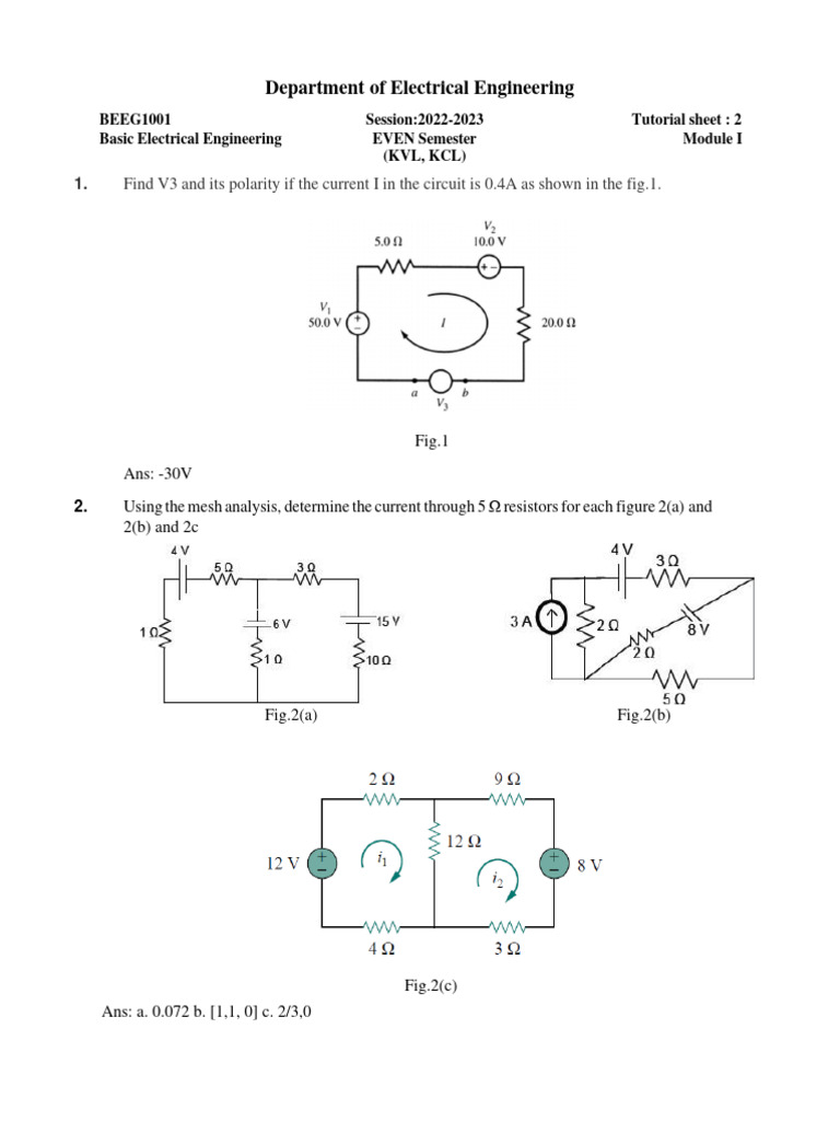 Tutorial Sheet 2 | PDF