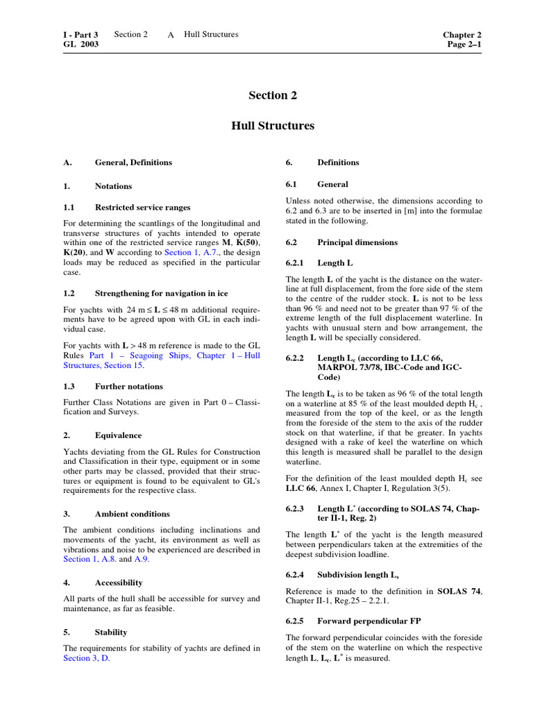 Yachts Hull Structure - GL | PDF | Strength Of Materials | Deck (Ship)