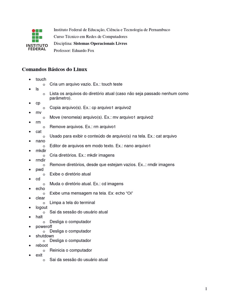 Comandos Basicos Linux | PDF