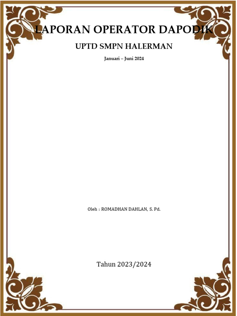 LAPORAN OPERATOR DAPODIK Ekin PMM | PDF