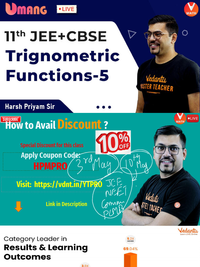 UMANG Class 11th - Trigonometric Functions - 5 - VMath | PDF | Angle ...