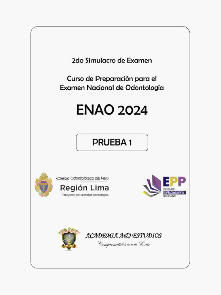 2do Simulacro Col Enao - 2024 - Prueba 1 | PDF