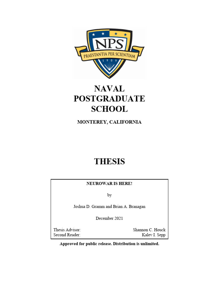 Neurowar Is Here - Naval Post-Graduate School Thesis | PDF