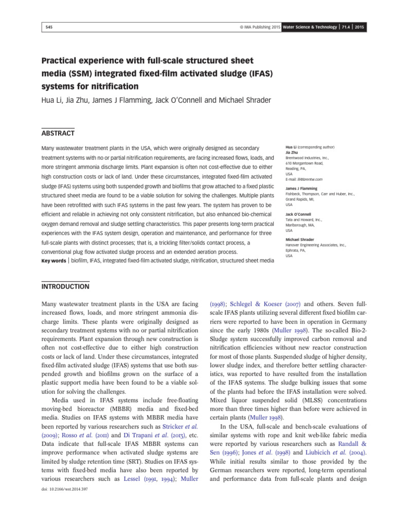 Practical Experience With Full-Scale Structured Sheet | PDF | Sewage ...