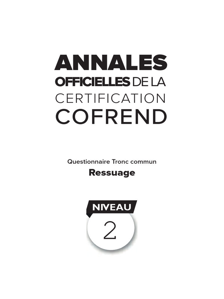 Questionnaire Certification Cofrend Niveau 2 | PDF | Ultra-violet | Lumière