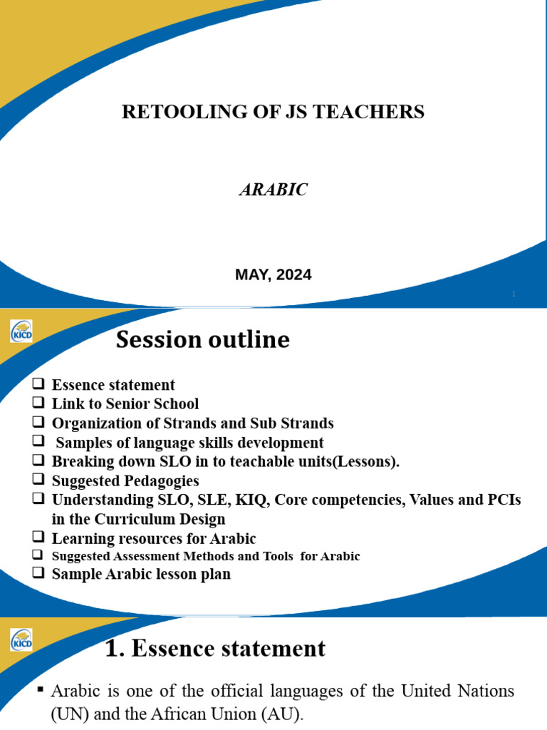 Arabic Js Retooling 30.05.2024 | PDF | Learning | Curriculum