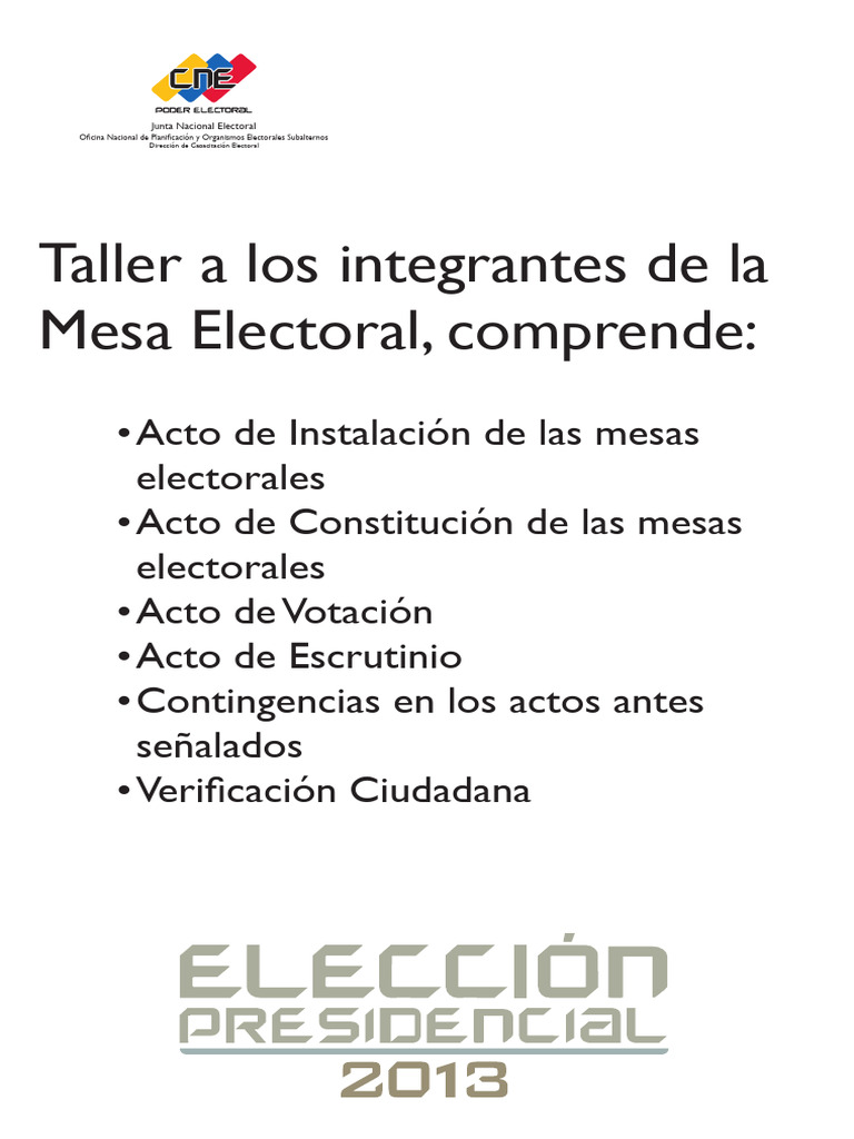 Proceso de Instalación y Votación Electoral | PDF | Votación ...