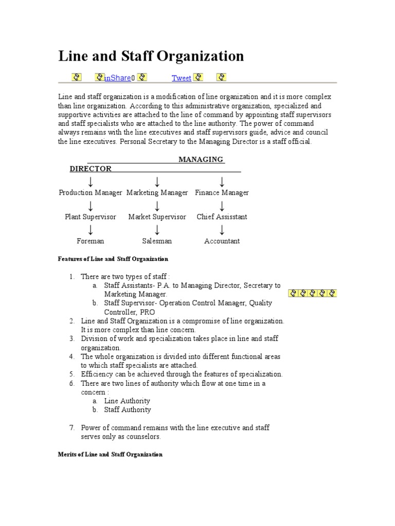 Line and Staff Organization Explained | PDF | Advice (Opinion) | Expert