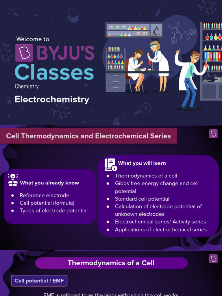 Cell Thermodynamics and Electrochemical Series | PDF | Gibbs Free Energy | Electrochemistry