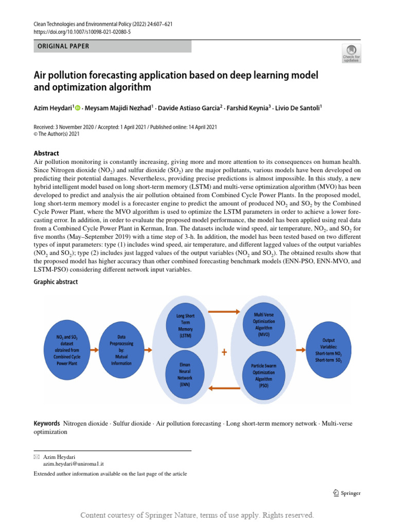 Air Pollution Forecasting Application Based On Dee Pdf Artificial Neural Network Fossil Fuels