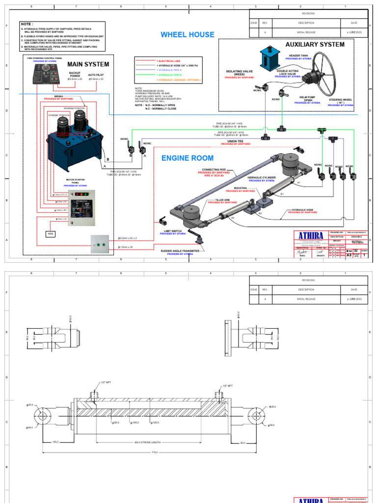 RND-ALS-2023030005-3 (GA Steering Gear) | PDF | Pipe (Fluid Conveyance ...