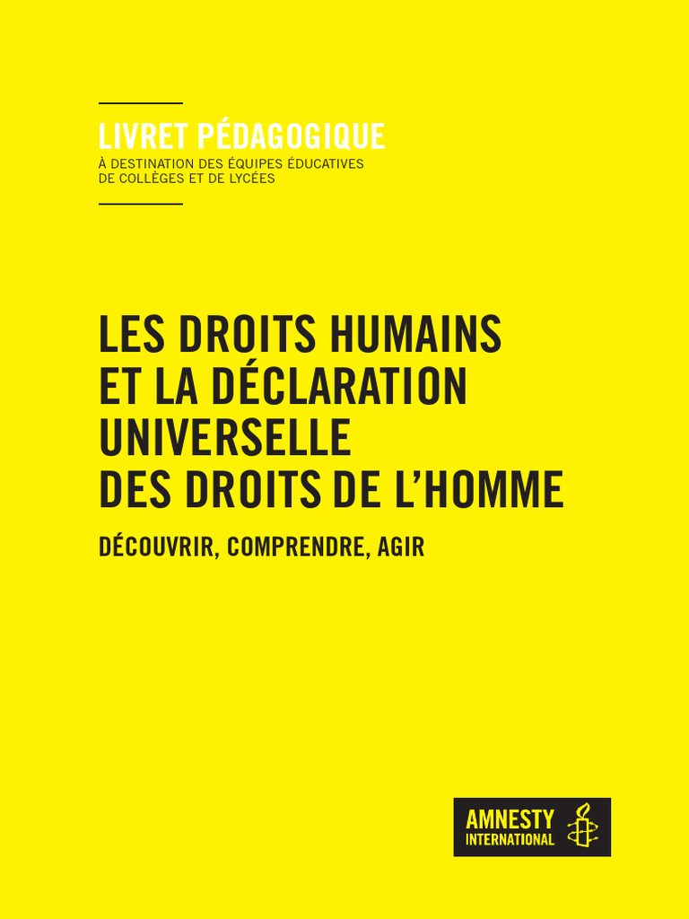 Droits humains : Guide éducatif collège | PDF | Droits de l'homme ...