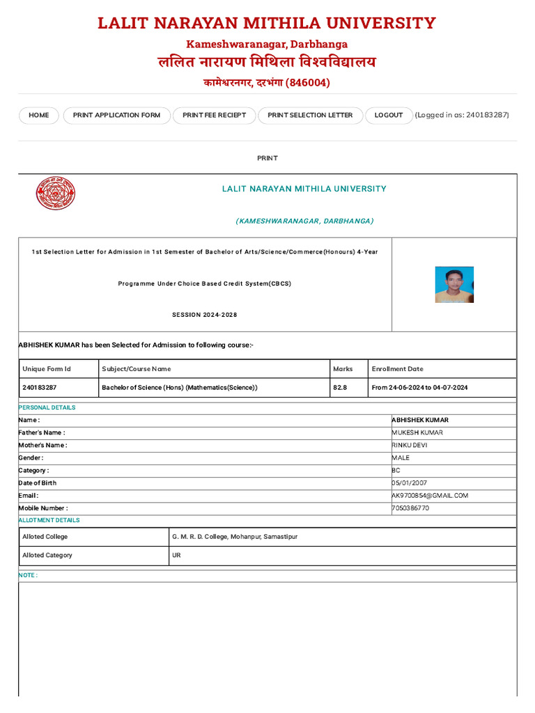 Print Selection Letter | PDF | Educational Stages