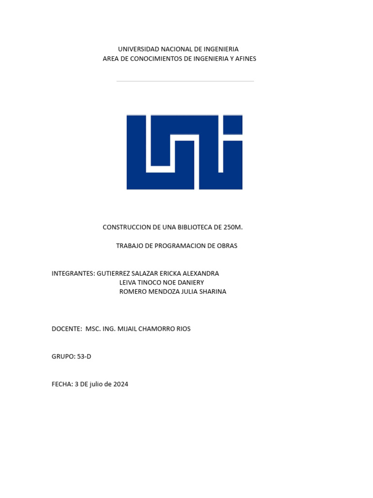 Noe, Sharina. Ericka | Descargar gratis PDF | edificio | Materiales