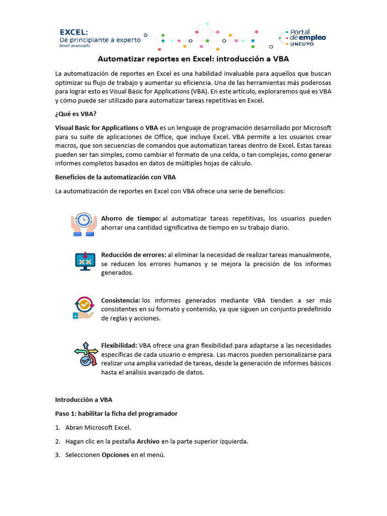Automatizar Reportes En Excel Introducción A Vba Pdf Visual Basic Para Aplicaciones