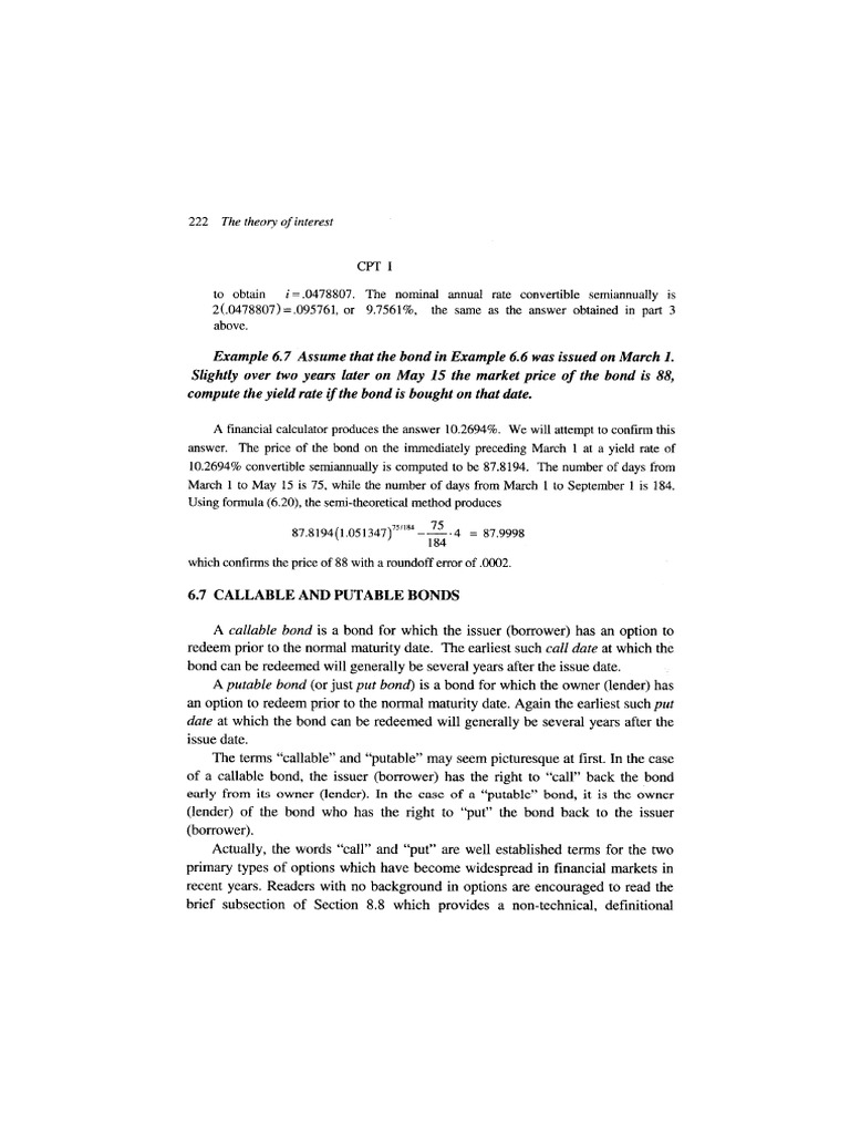 Callable and Putable Bonds | PDF Callable and Putable Bonds | PDF