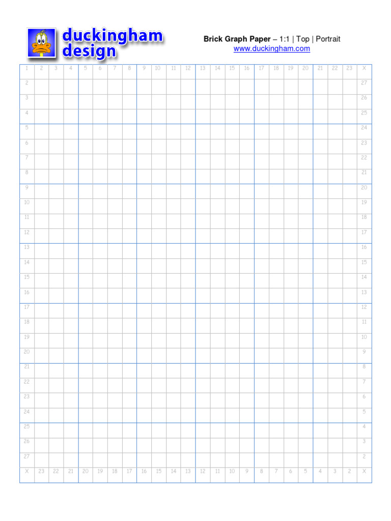 Brick Graph Paper Top Portrait Color | PDF