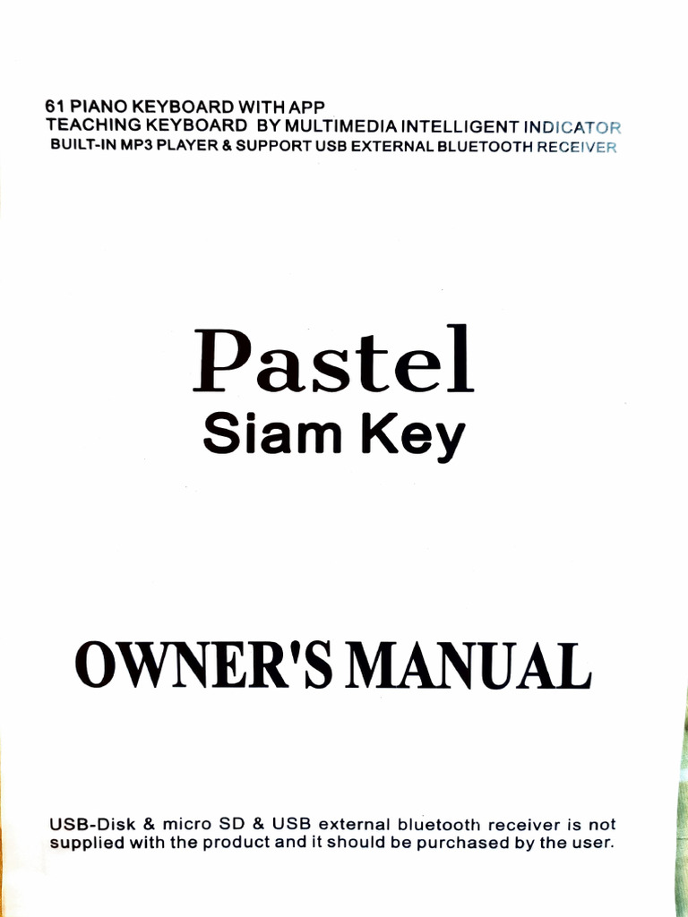 คู่มือ Pastel Siam Key | PDF | Usb | Computer Keyboard