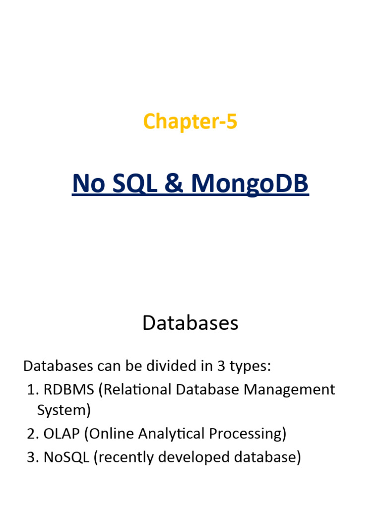 DBMS Chapter 5 | PDF | No Sql | Acid DBMS Chapter 5 | PDF | No Sql | Acid