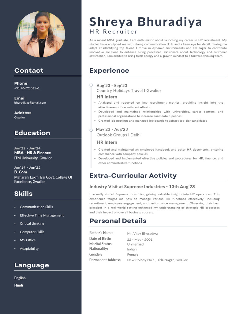 Shreya Resume | PDF | Recruitment | Business