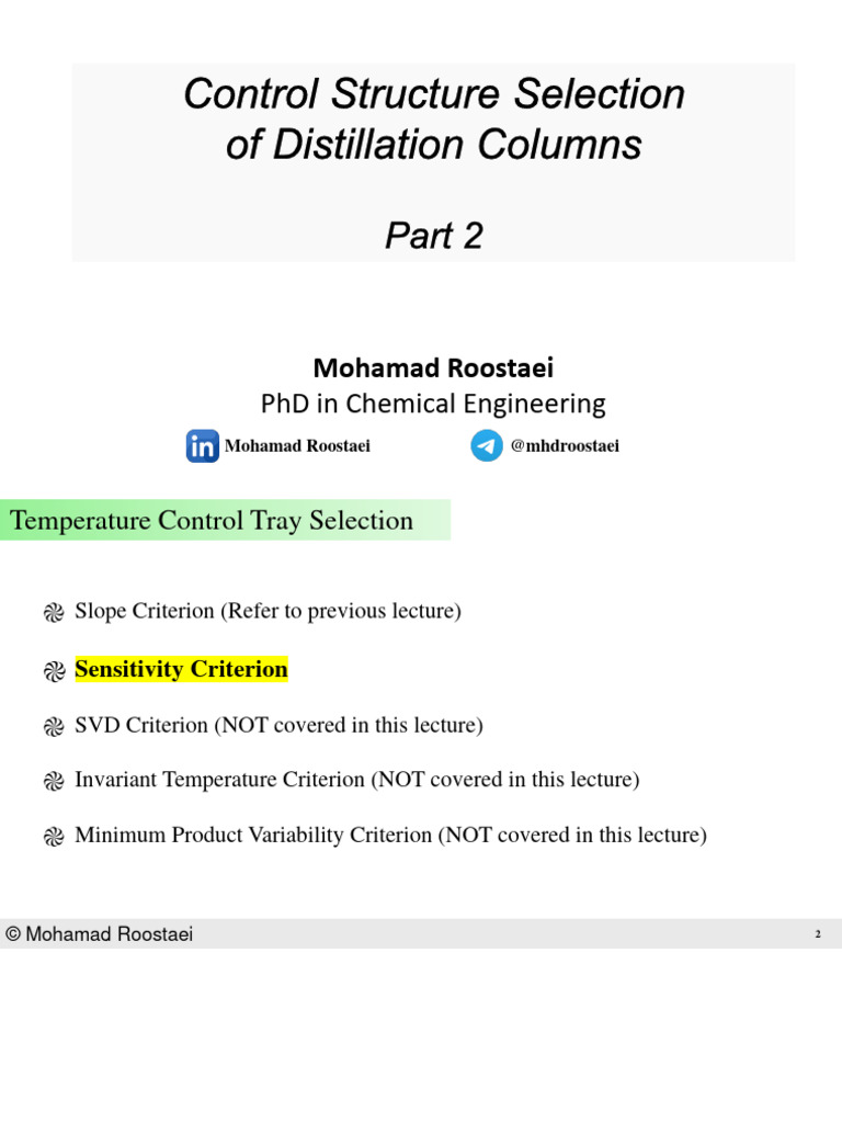 Distillation Control - Part 2... | PDF | Separation Processes | Unit Operations